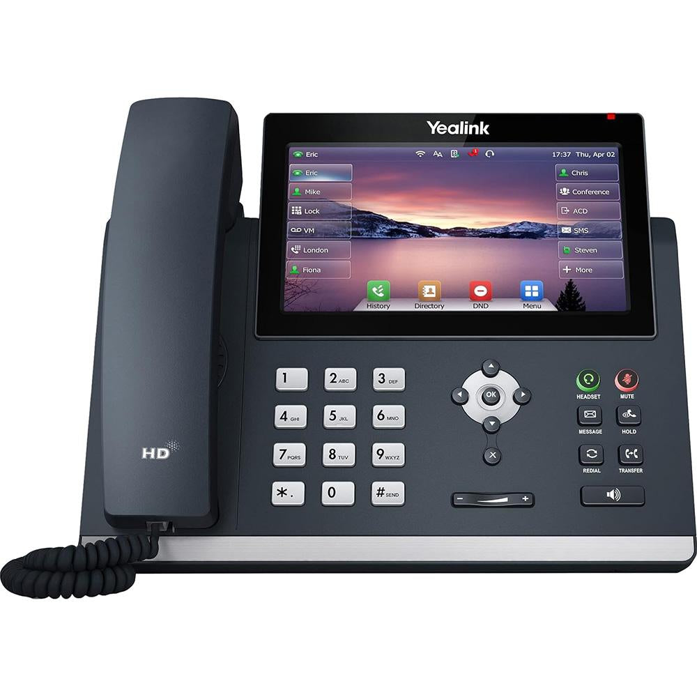 YeaLink SIP-T48U SIP Corded Wall Mountable Desk Phone, Classic Gray