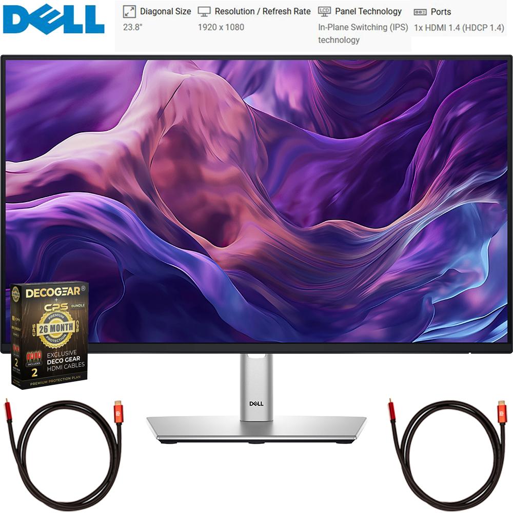 Dell 24" Full HD LED Monitor Black/Silver with 26 Months Protection Pa