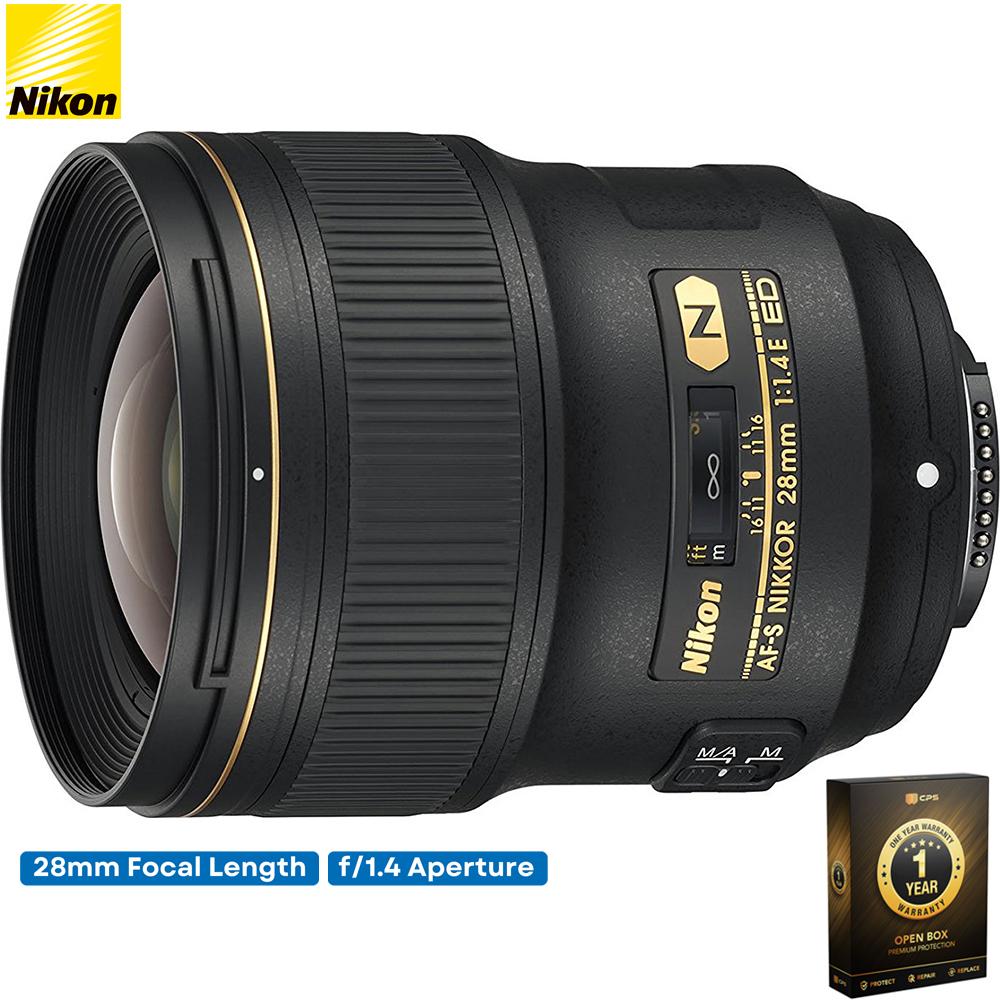 Nikon AF-S NIKKOR 28mm f/1.4E ED Lens (OPEN BOX) with CPS 1 Year Warra