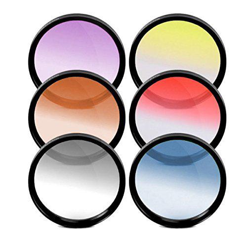 Deco Photo 58mm Graduated Color Multicoated 6 Piece Filter Set with Fo