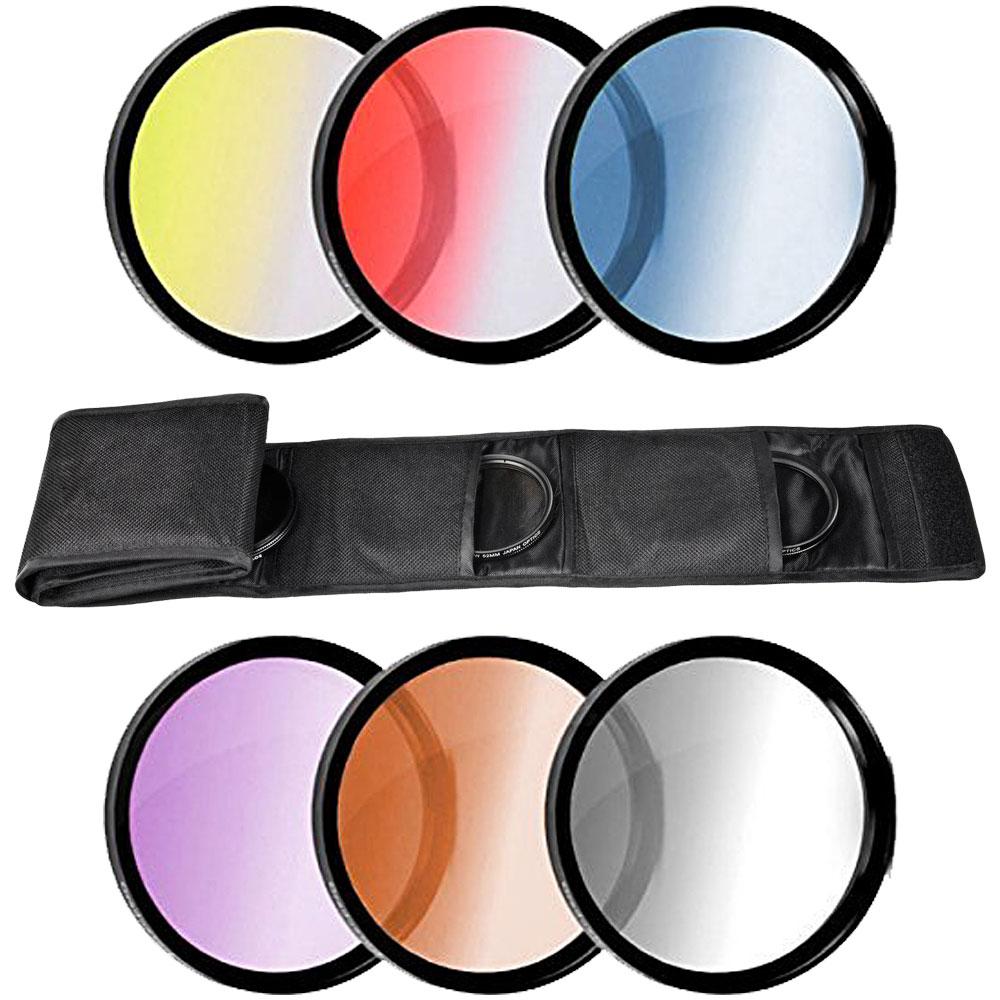 Deco Photo 52mm Graduated Color Multicoated 6 Piece Filter Set with Fo