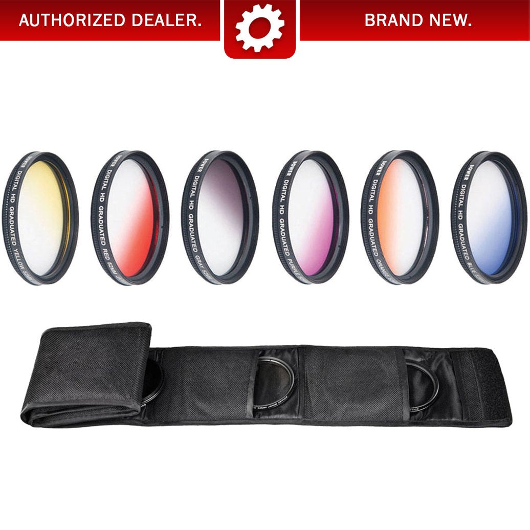 Deco Photo 52mm Graduated Color Multicoated 6 Piece Filter Set with Fo